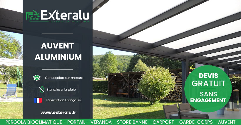 Auvent alu design - Auvent sur mesure | Exteralu